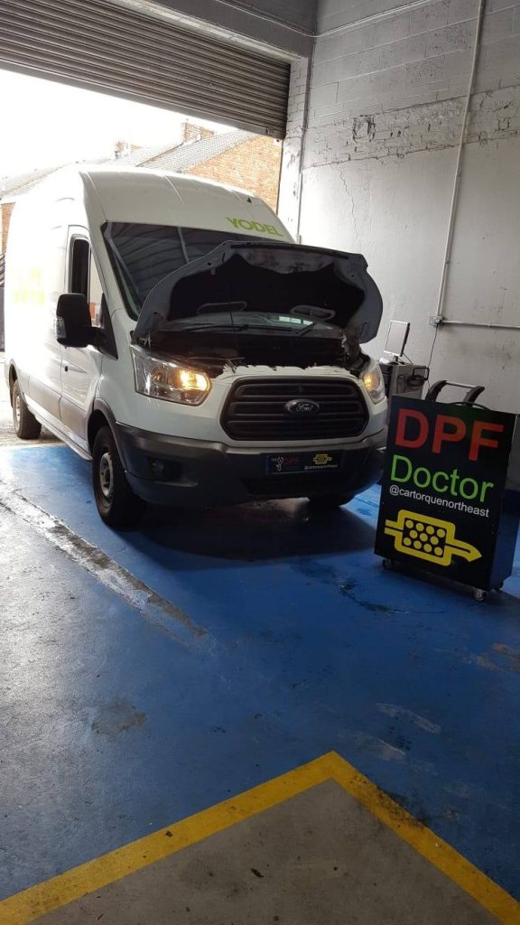 Ford Transit with blocked DPF in for Repair & Clean